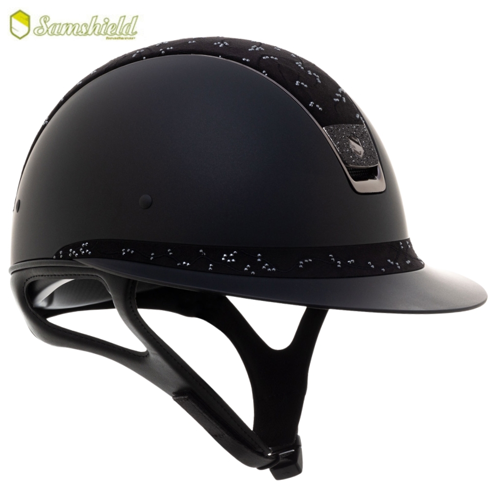 Kask Samshield Miss Shield Shadowmatt Leaf Crystal Farbic Black - Cavallo